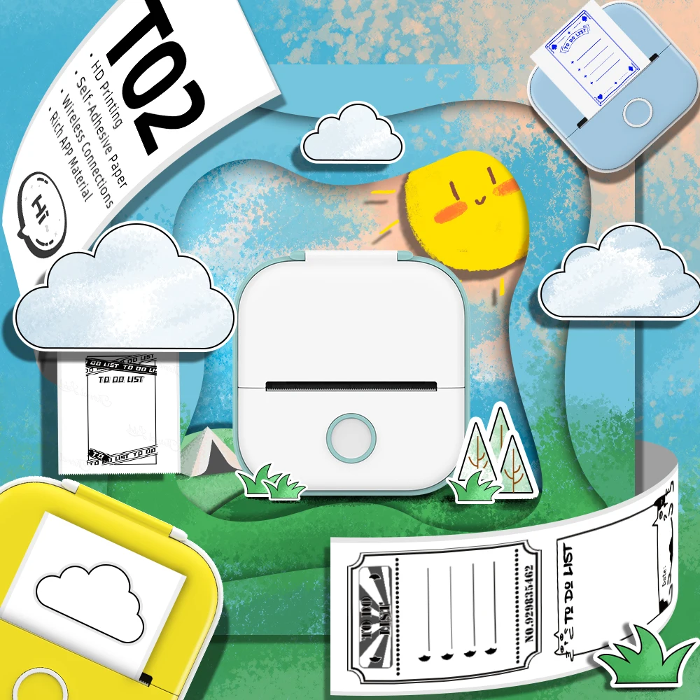 T02-tragbarer-Drucker-phomemo-Mini-Aufkleber-drucker-selbst-klebende ...