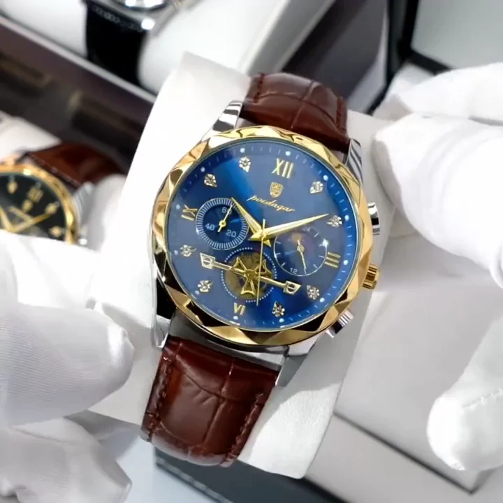 Poedagar 996 L Leather Analouge Wrist Watch for Men - Watch For Men ...