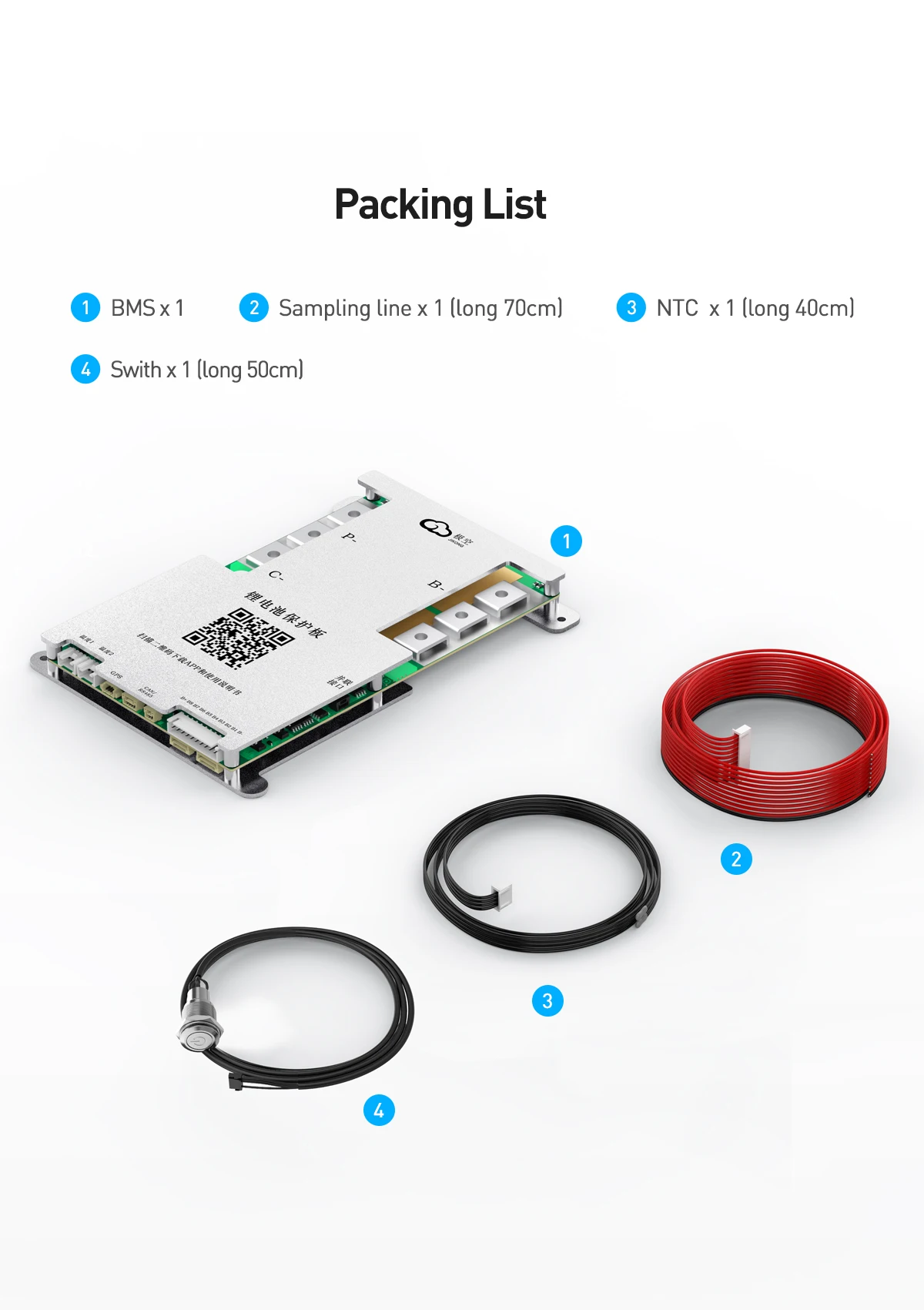 Аккумулятор JIKONG JKBMS JK-B2A24S30P 8S-24S 24V-72V 300A Lifepo4 Li-Ion Lto Active Balancer BMS ...