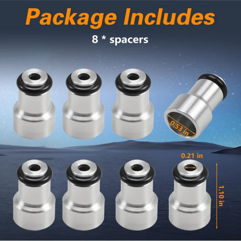 551371 1 Set of 8 Fuel Injector Spacers Convert LS1 Fuel Injector to LS ...