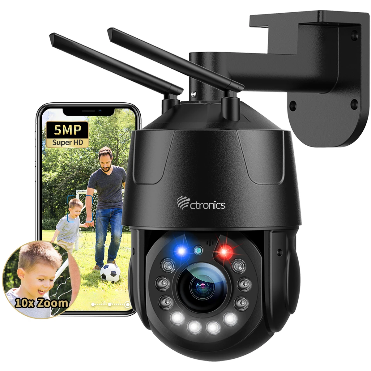 Ctronics 10X Optical Zoom IP Camera 5MP WiFi 4G Sim Outdoor 360 PTZ ...