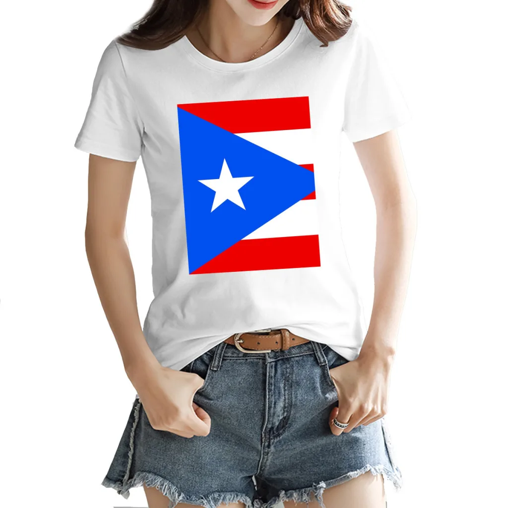 Women's T shirt Puerto Rico Graphic Vintage Crewneck Geek Fresh White ...