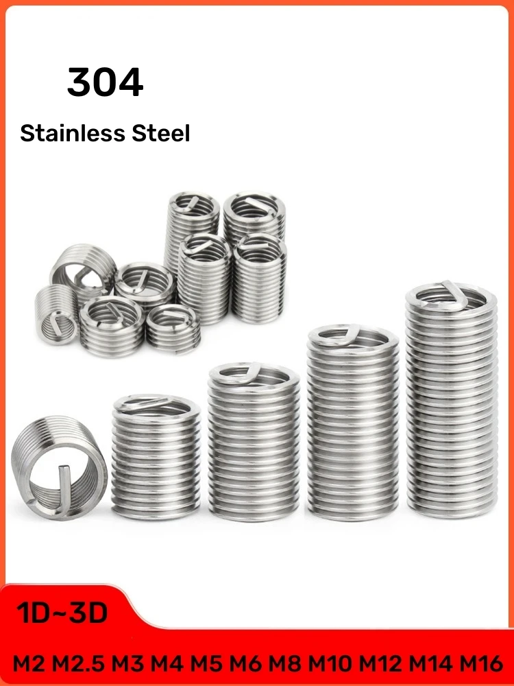304-SUS-A2-Helical-Inserts-Heli-Coil-inserts-Thread-Inserts-Screw-Sleeve-Bushing-Helicoil-Wire ...