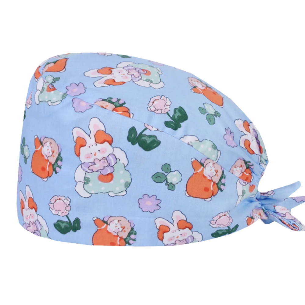 Happy-Girl-Surgeon-Print-Medical-Scrub-Cap-Nurse-Surgical-Hat-Cotton ...