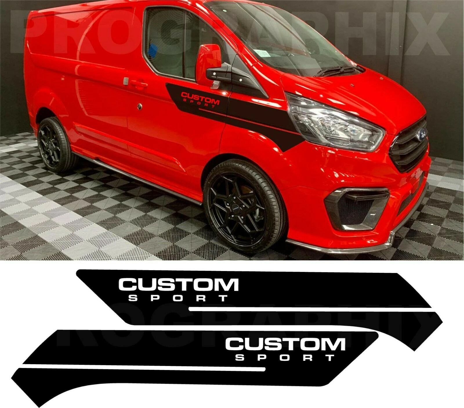 Ford Transit Custom Sport Van Side Decals Vinyl Stickers Graphics Car ...