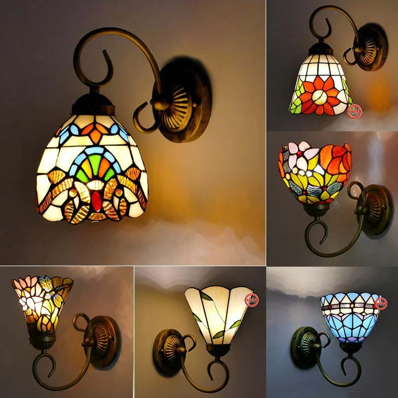 Tiffany-LED-Wall-Lamp-Vintage-Stained-Glass-Iampshade-Wall-Lights ...