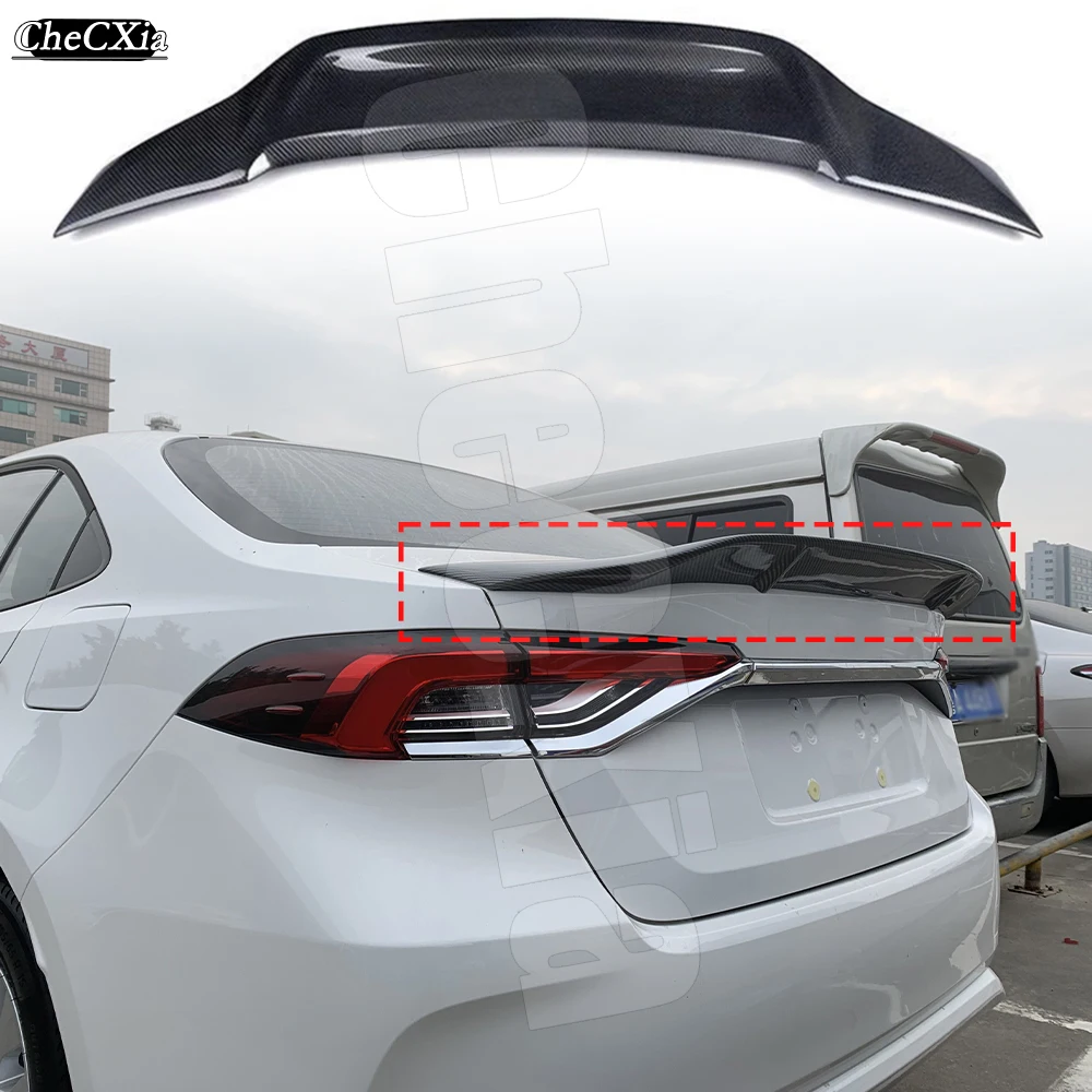 Real-Carbon-Fiber-Rear-Wing-Trunk-Lip-Tail-Spoiler-For-Toyota-Corolla ...