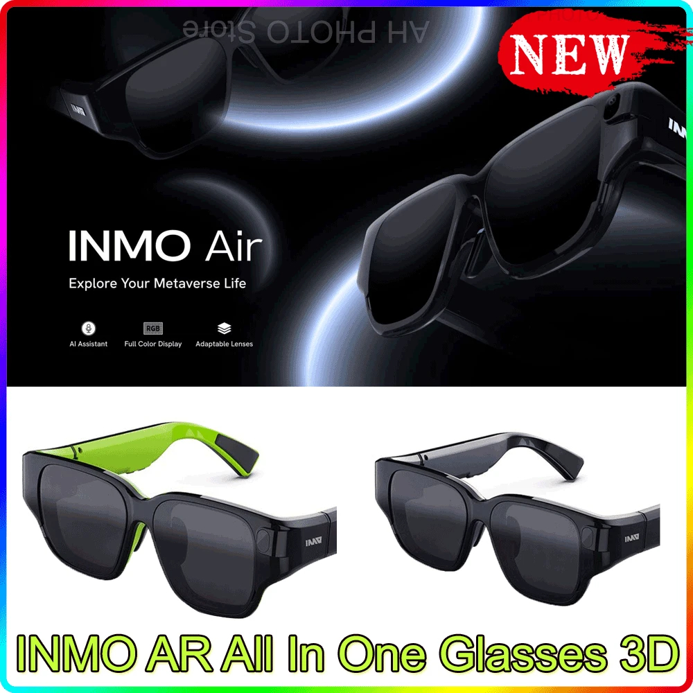 INMO AR Glasses 3D Smart Cinema Steam VR Game Black Sun Glasses High ...