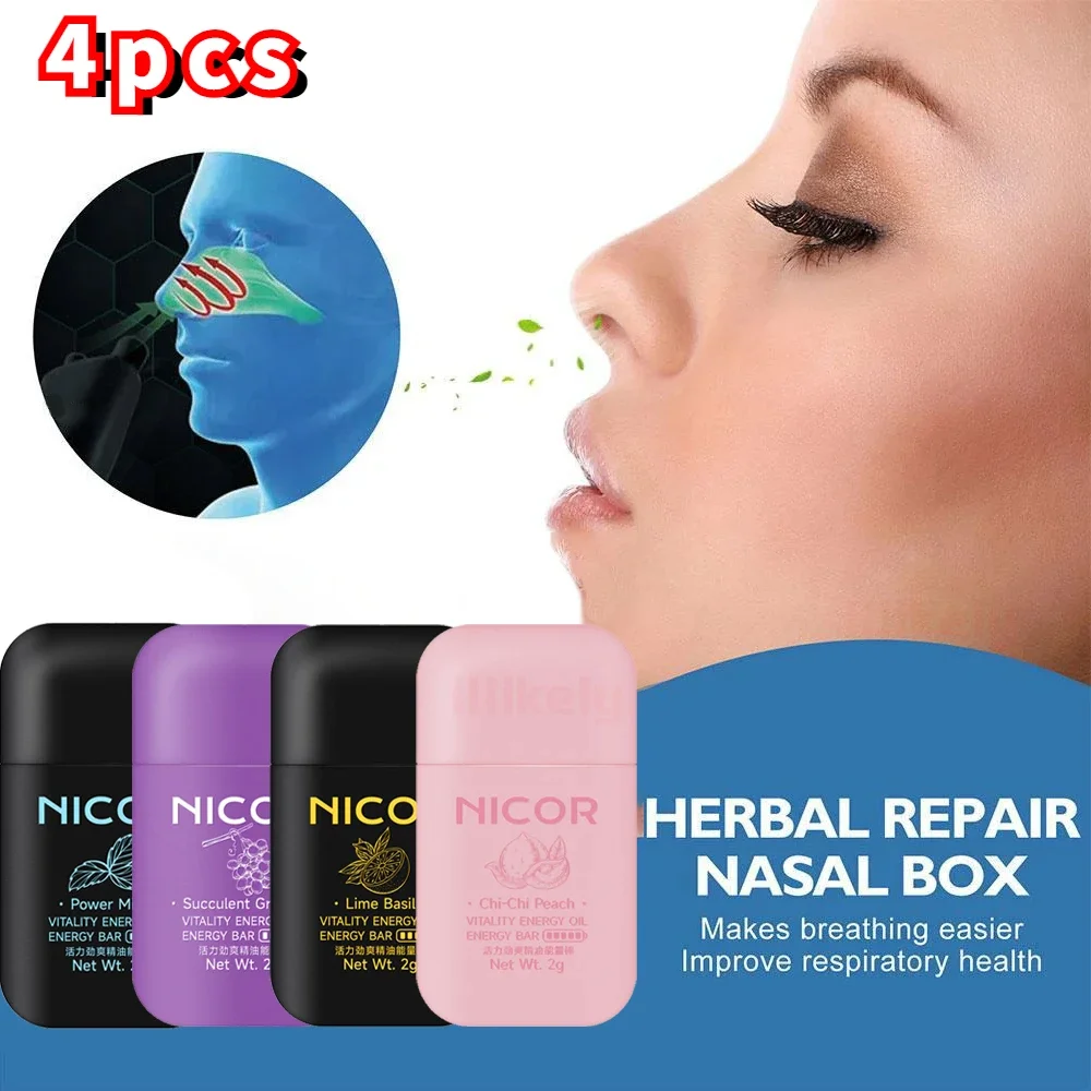 4pcs Nasal Inhaler Mint Nasal Essential Oil Menthol Inhaler Relieve ...