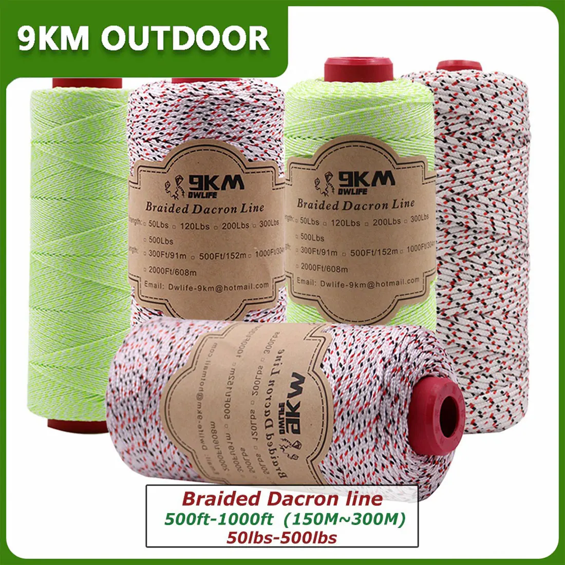 Braided-Dacron-Fishing-Line-Outdoor-Kite-Line-500-1000ft-Multi ...