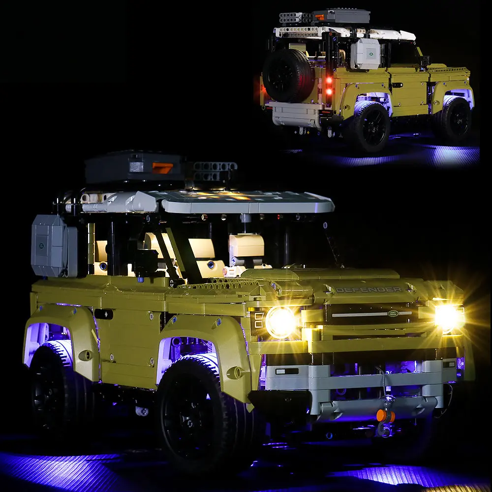 LED ışık için 42110 Land Rover Defender yapı taşları aydınlatma ...