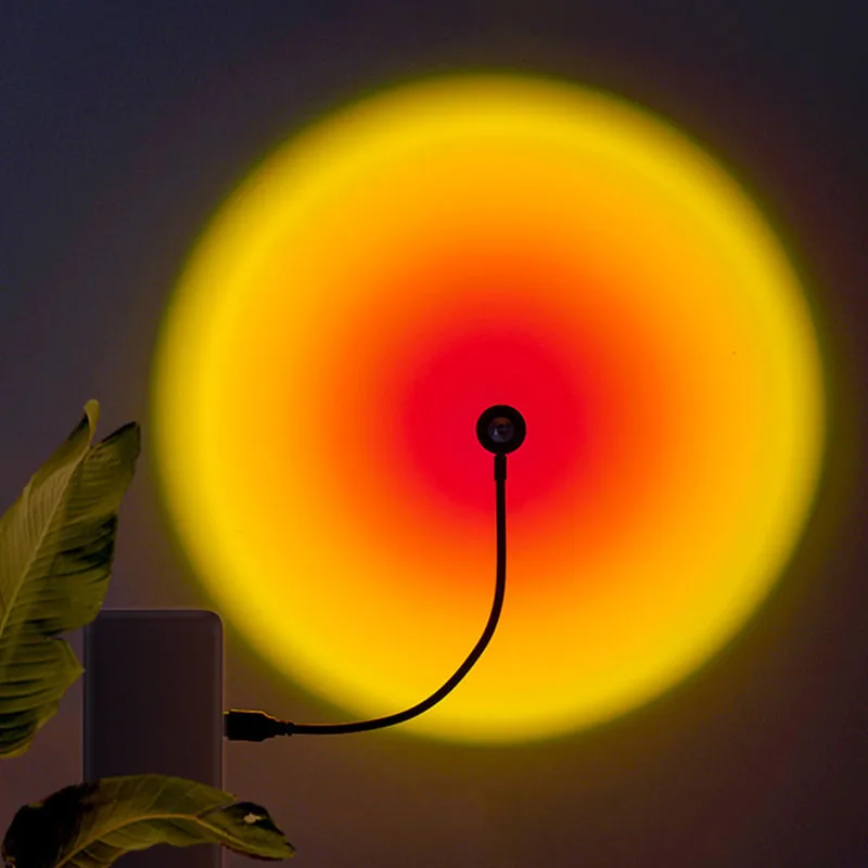 1x-USB-Sunset-Lamp-LED-Rainbow-Neon-Night-Light-Projector-Photography ...