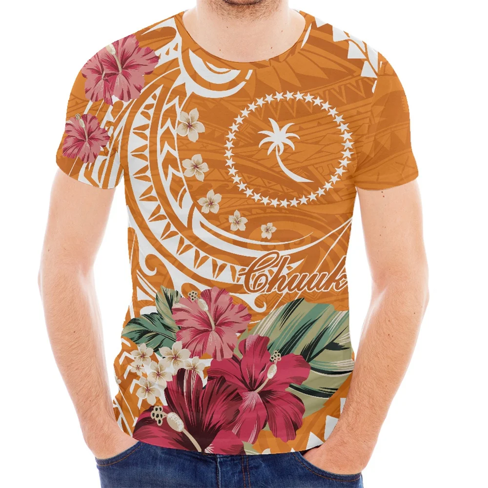 Men's Loose Running Clothes Polynesian Tribal Clothing Chuuk Orange ...