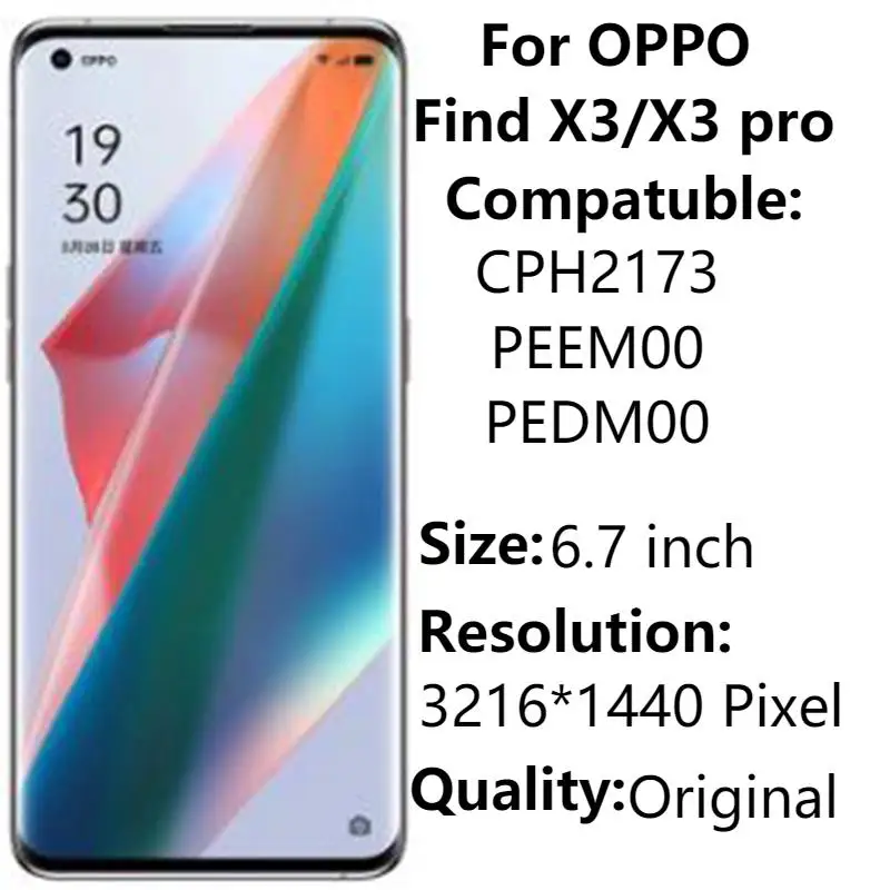 Original-AMOLED-6-7-For-Oppo-Find-X3-X3-Pro-LCD-Display-With-Frame ...