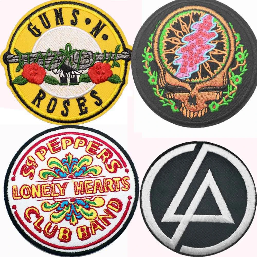 Rock N Roll Gun Music Rock Out Michael Jackson Iron On Embroidered ...