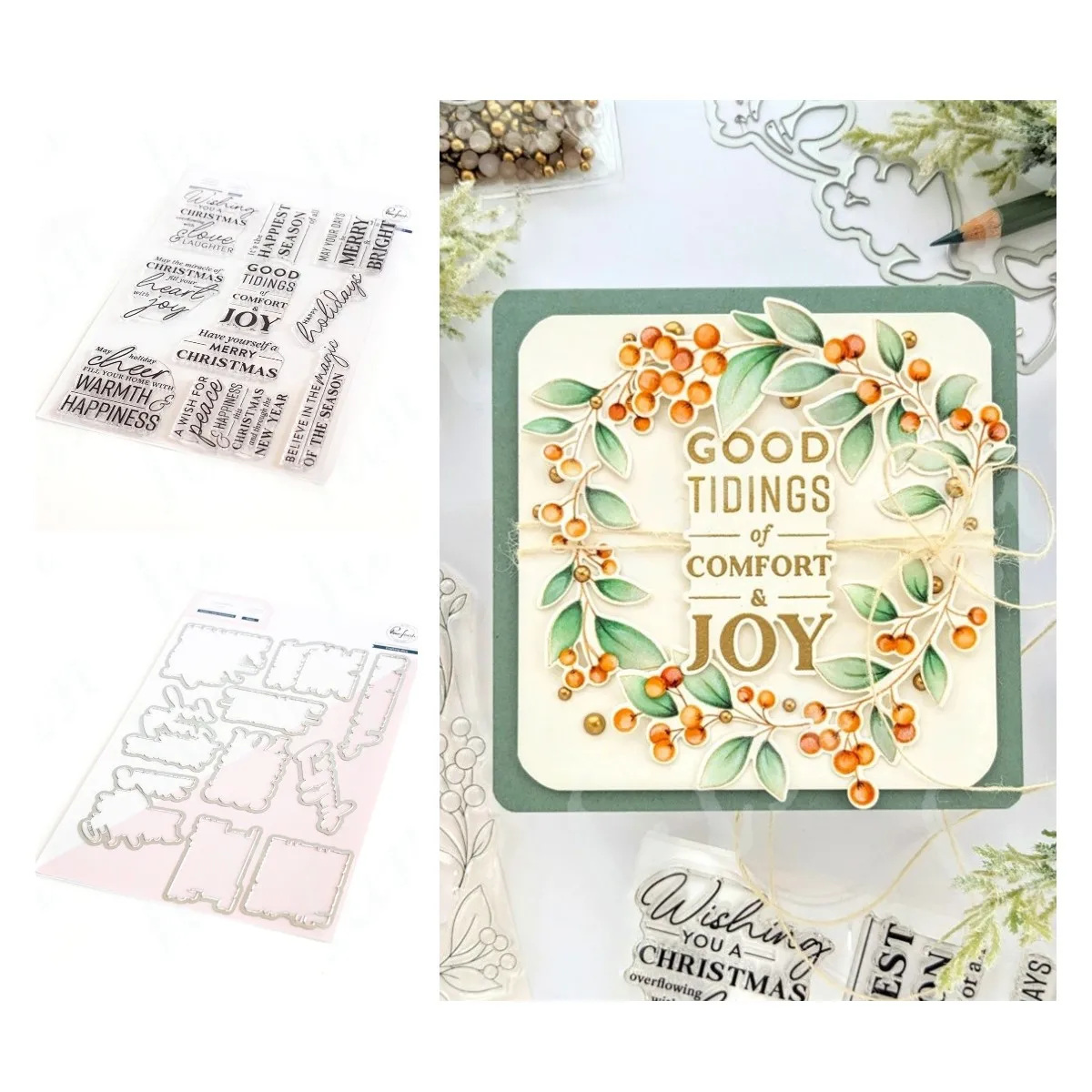 Christmas-Holiday-Large-Cutting-Dies-Clear-Stamps-Reusable-Handmade ...