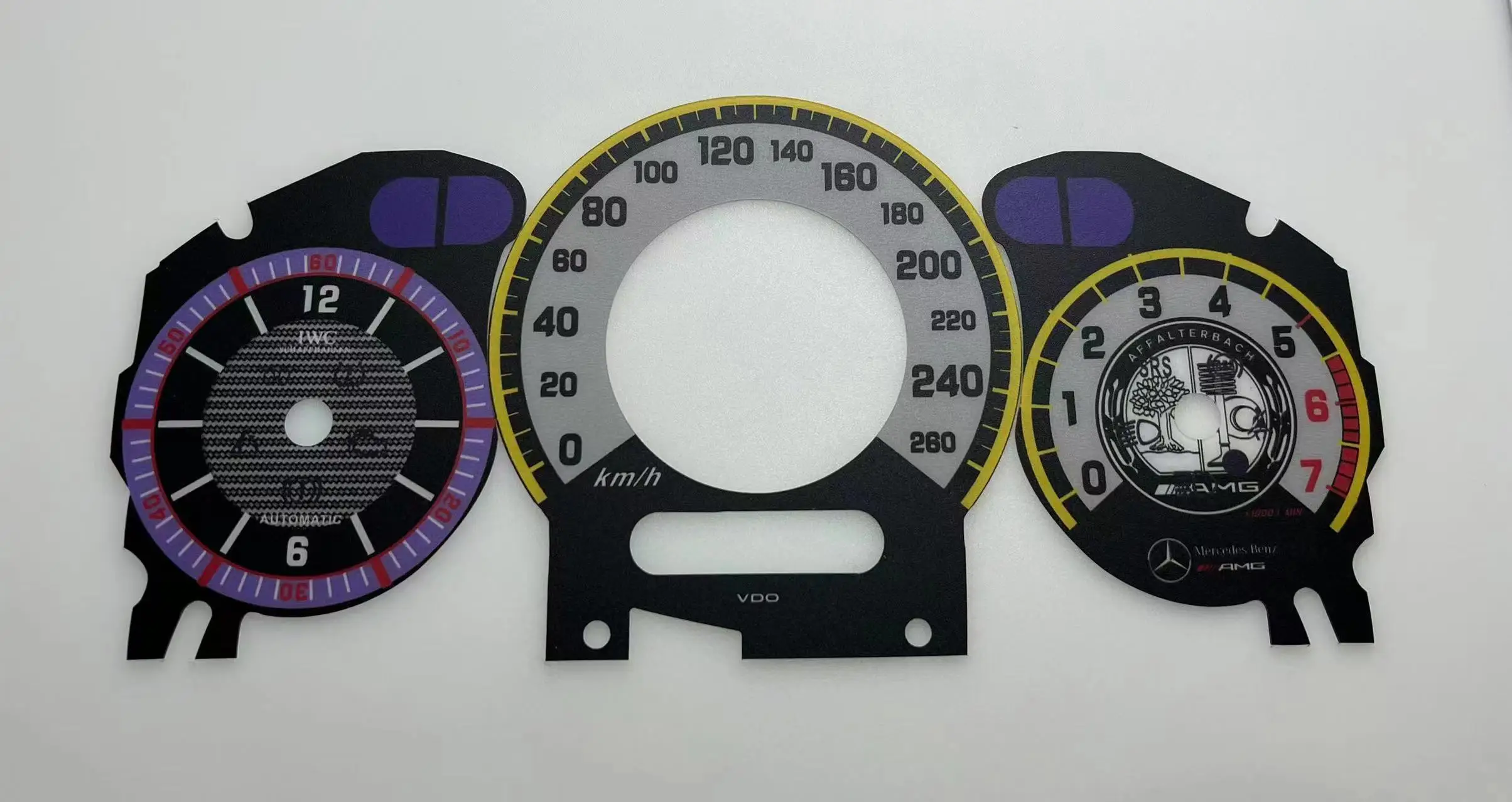 Speedometer instrument cluster gauge faceplate overlay For Mercedes ...