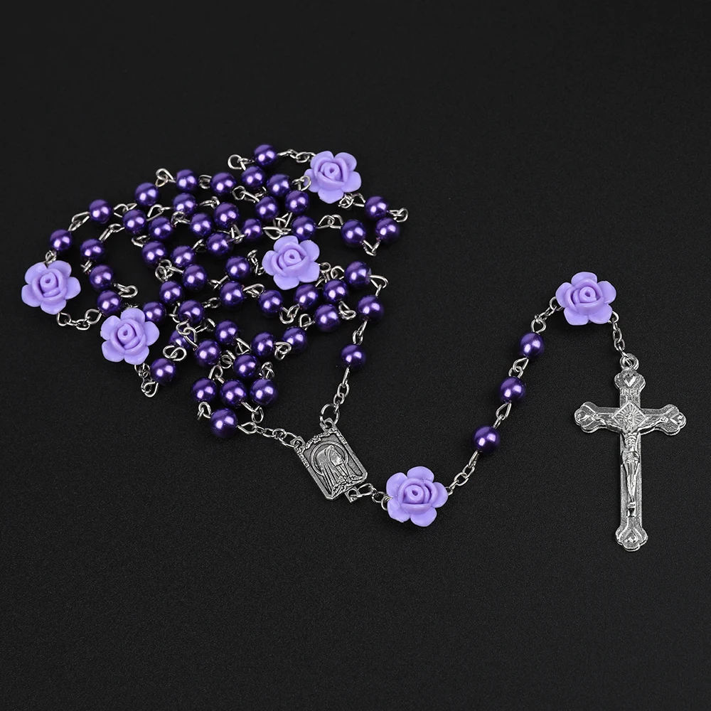 Catholic Rosary Beads Rosary Necklace Christian Praying 6MM Pearl Beads ...