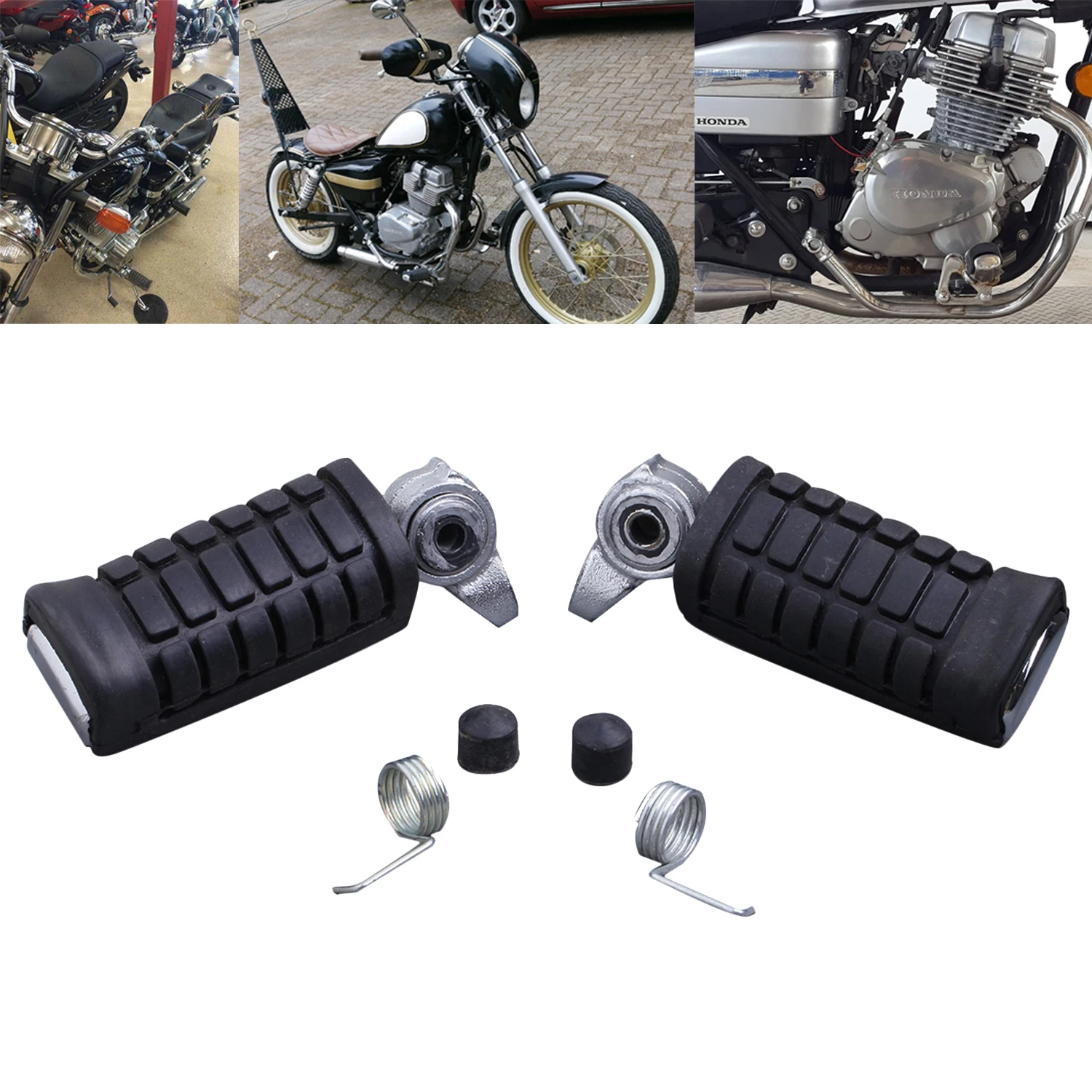 Estribos delanteros negros para motocicleta, reposapiés para Honda ...