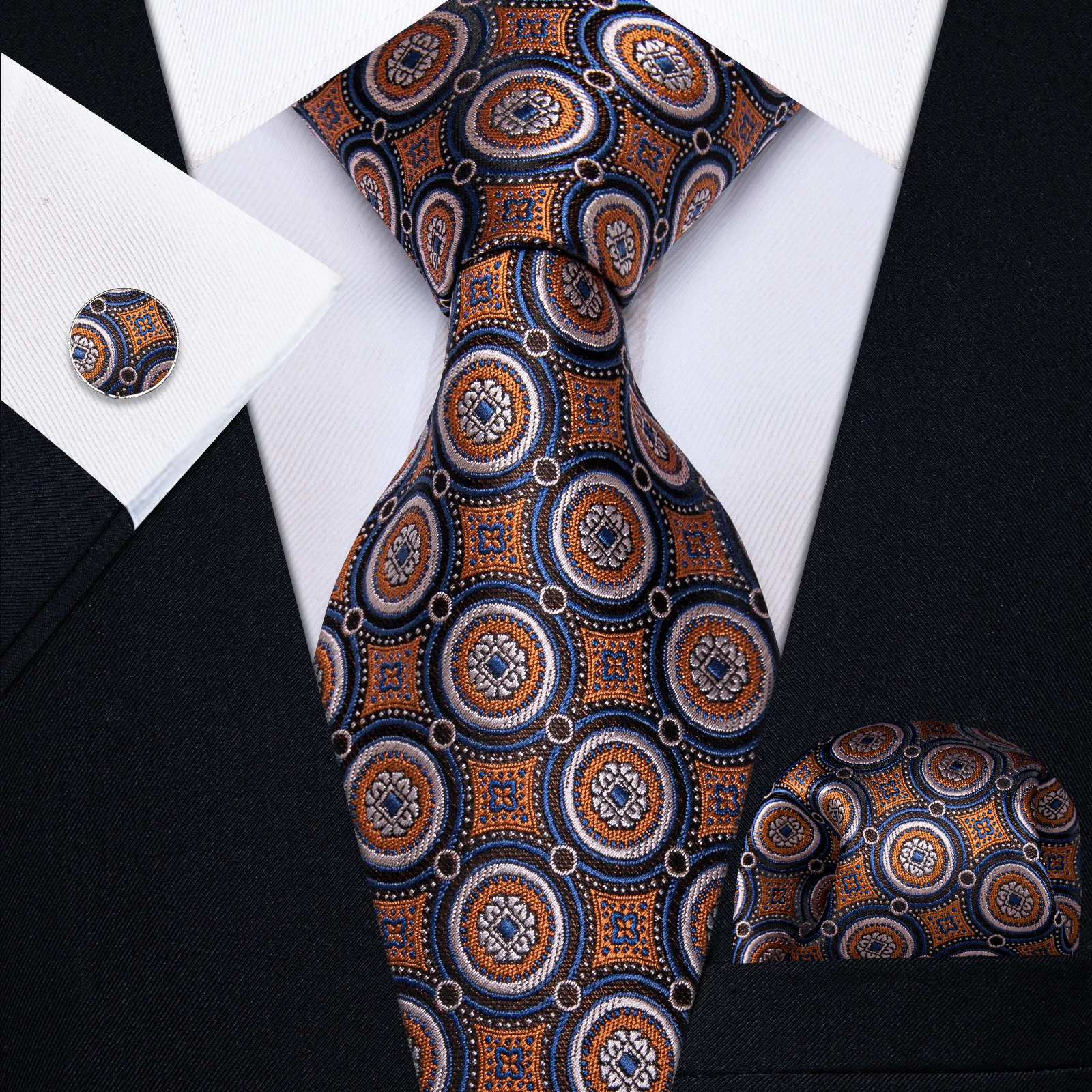 Unique-Design-Men-s-Vintage-Dot-Pattern-Necktie-with-Pocket-Square ...