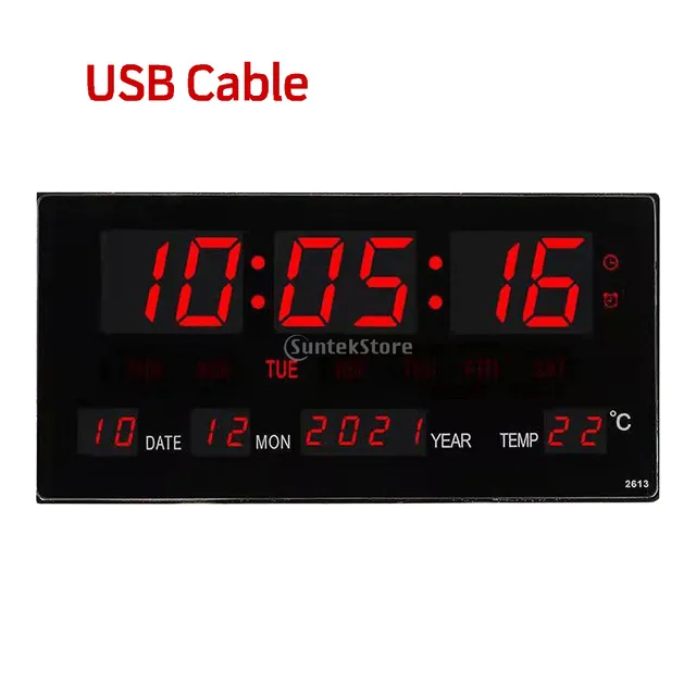 17inch Digital LED Screen Projection Wall Clock Time Calendar With ...