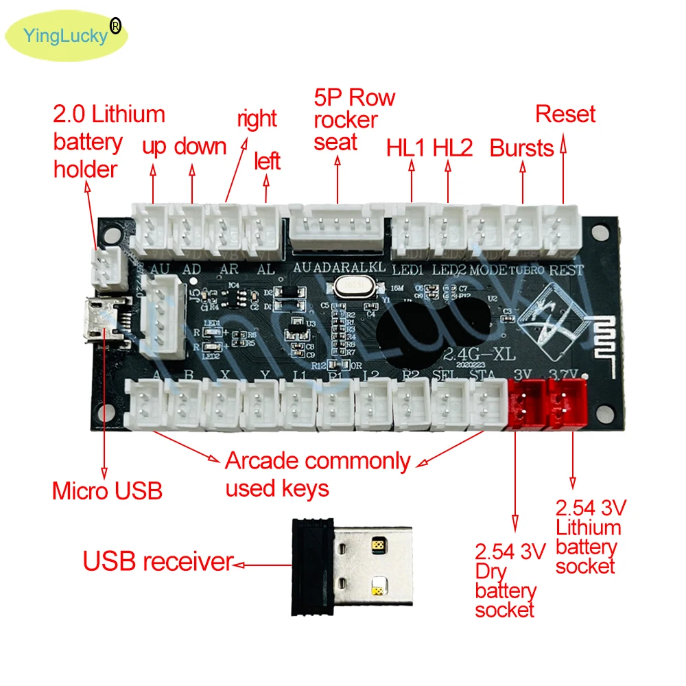 Receptor-arcade-Zero-delay-USB-2-4G-codificador-inal-mbrico-Bluetooth ...
