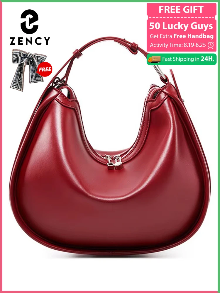 Zency-New-2024-Premium-Hobo-Bag-For-Women-Underarm-Genuine-Leather-Shoulder-Crossbody-Bag-Gift ...