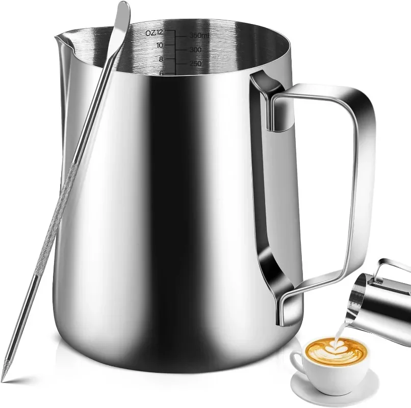 350ml/600ml (12 Oz/20 Oz) Milk Frother Steam Canister Stainless Steel ...