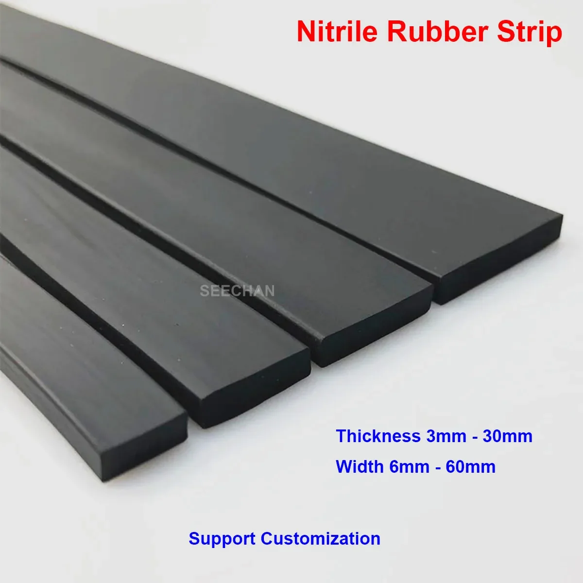 1Meter-Black-Solid-Nitrile-Rubber-Strip-Flat-NBR-Sealing-Strip-For ...