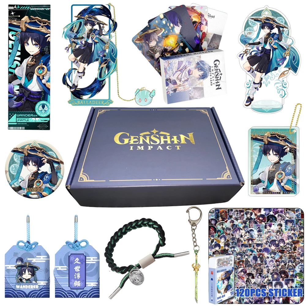 Genshin Impact Gift Set Box Include Brooch for Shogun Kazuha Venti Xiao ...