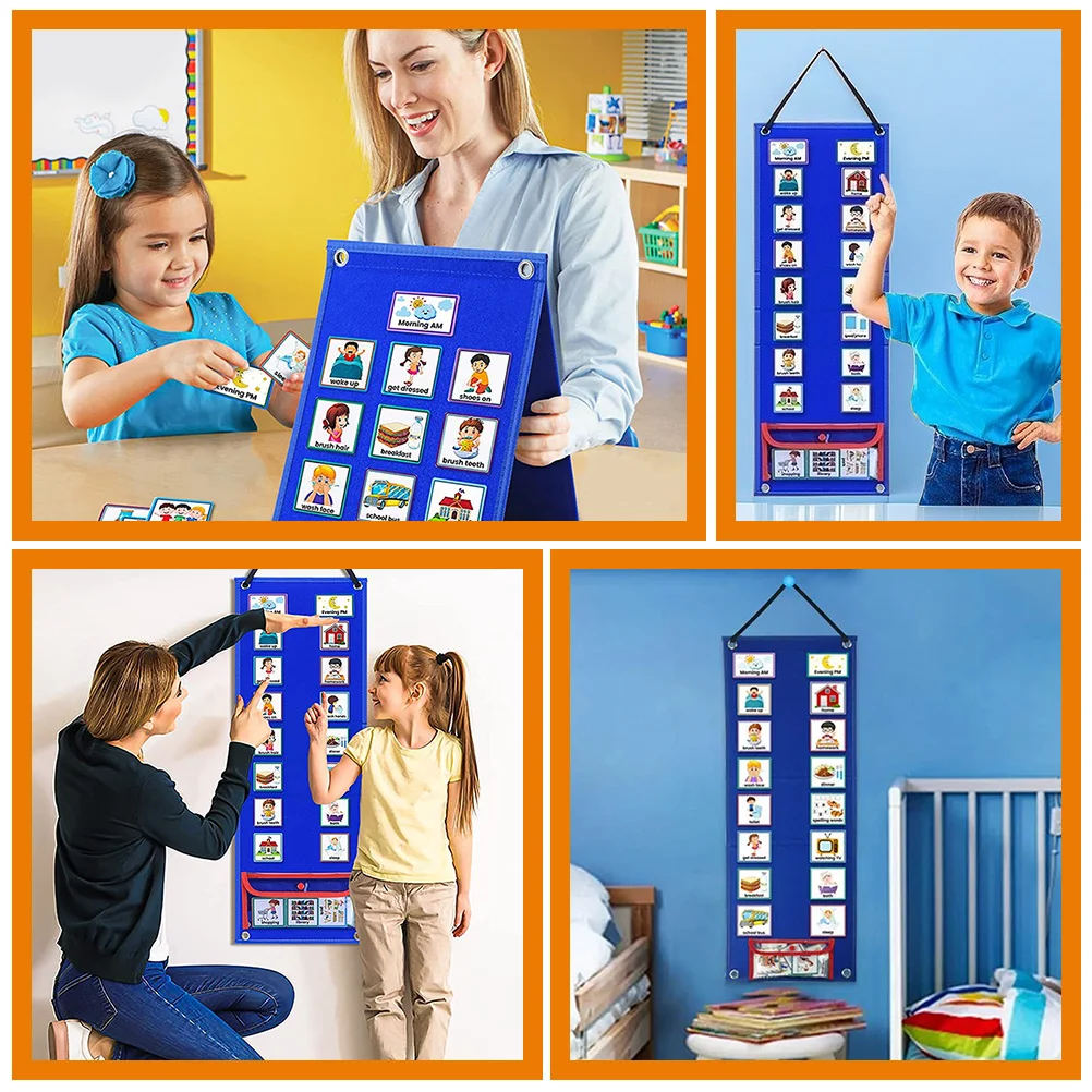 Kids Visual Schedule Calendar Chart Autism Learning Materials Learning ...