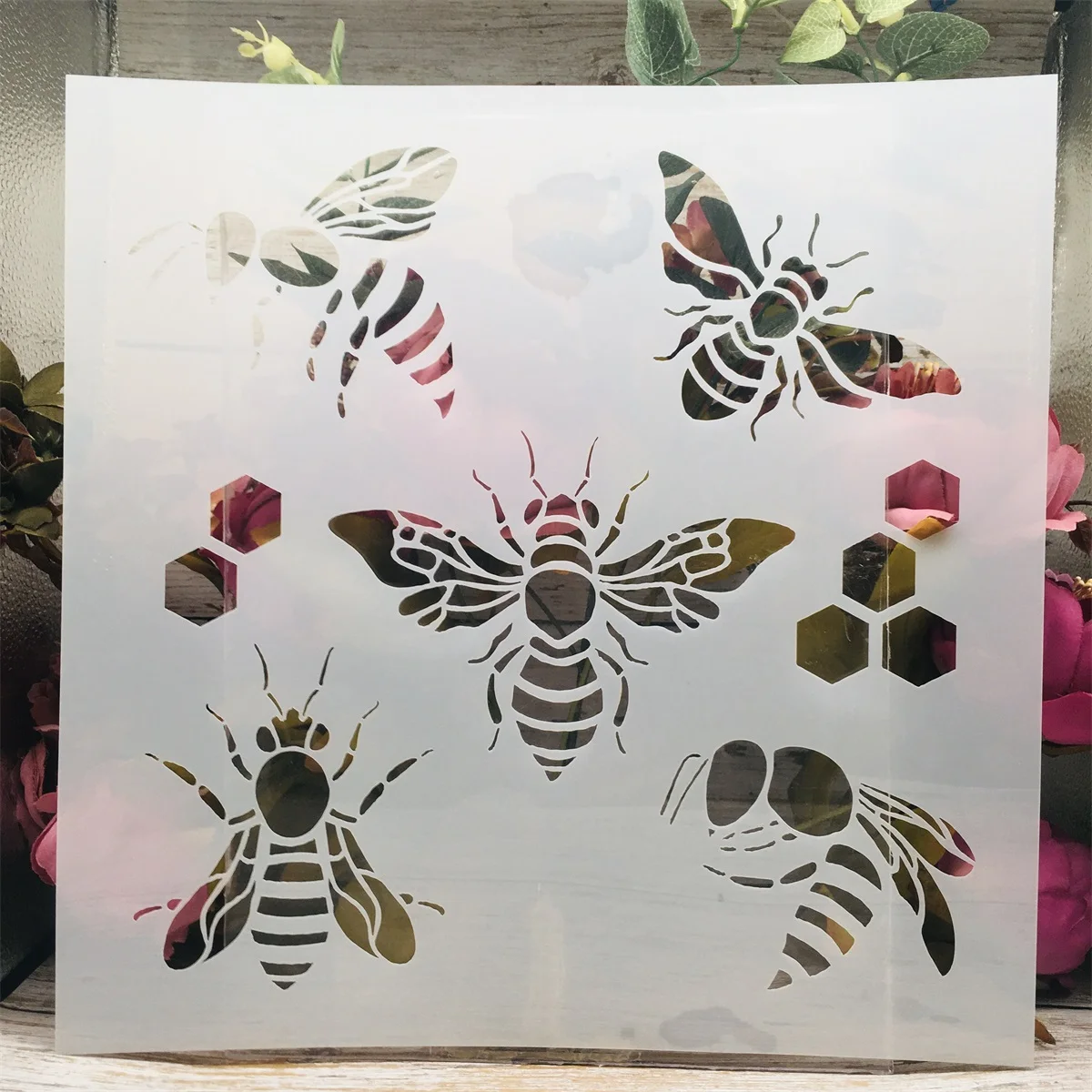 30*30cm Mandala Bee Hive DIY Layering Stencils Wall Painting Scrapbook ...