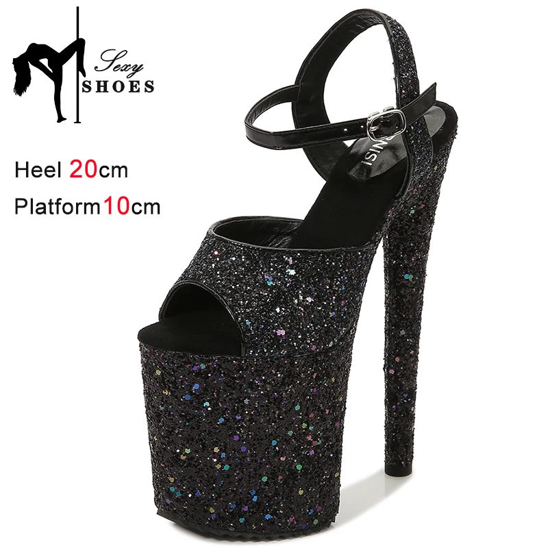 Gothic-Style-Sandals-Women-20CM-Sequins-Platform-Shoes-Club-Fashion ...