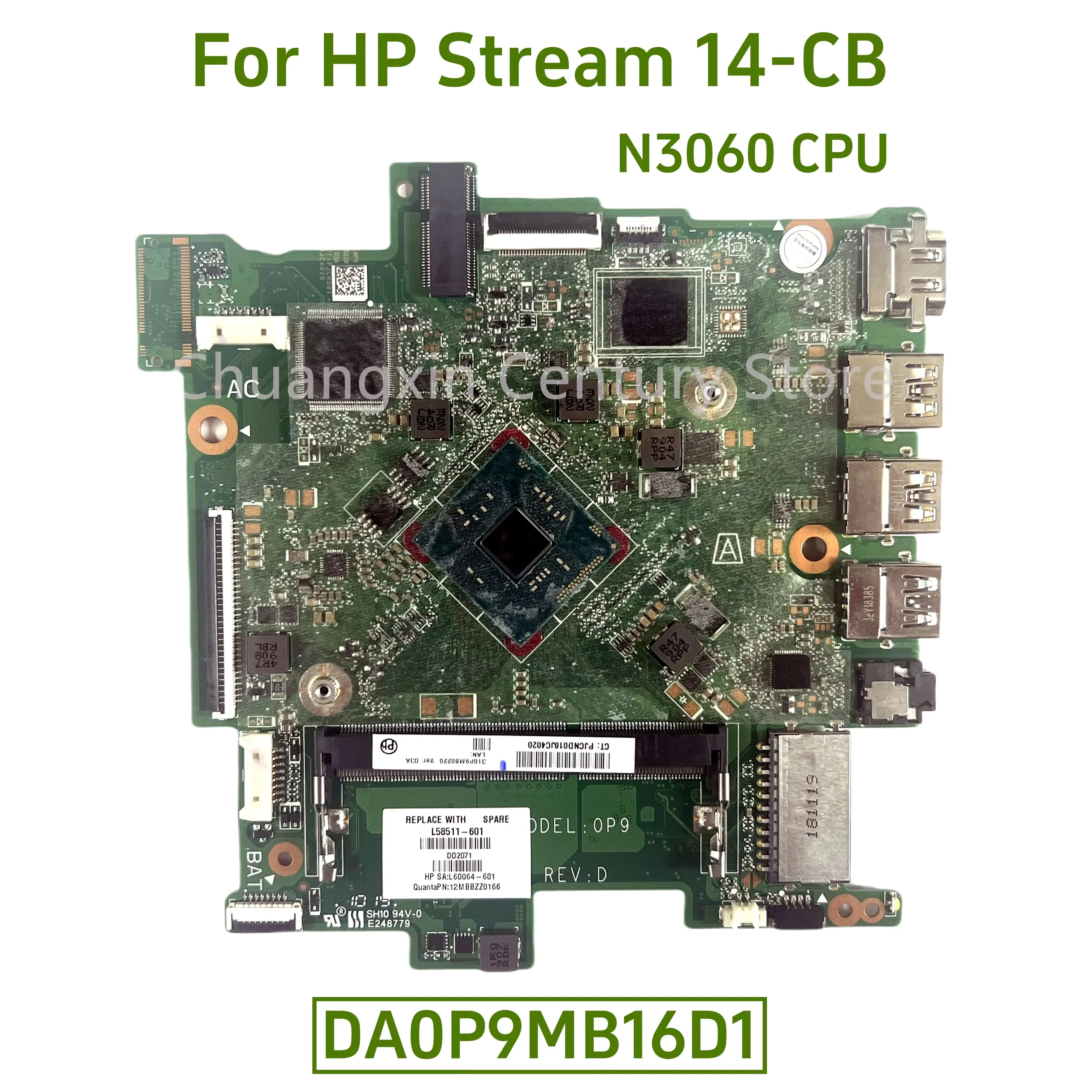 DA0P9MB16D1-For-HP-Stream-14-CB-Motherboard-L45405-601-Mainboard-N3060 ...