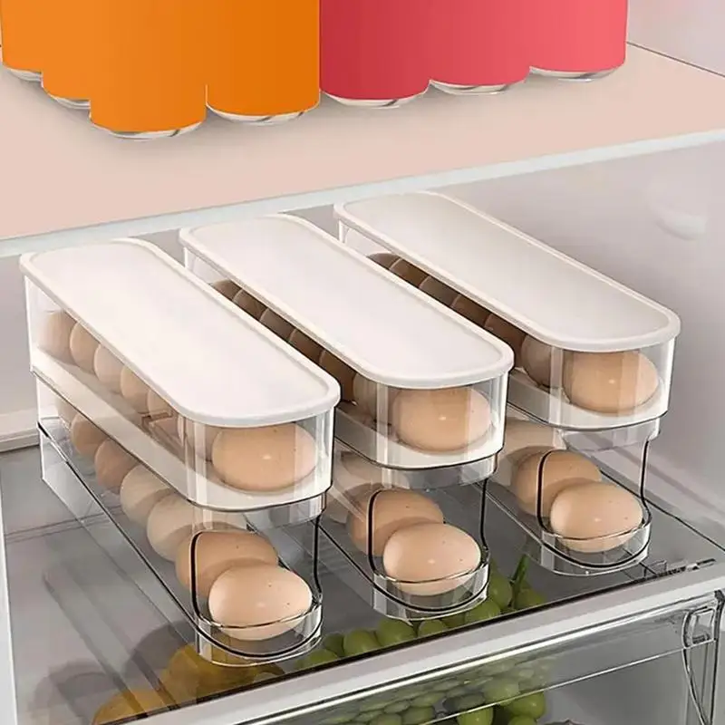 New-Automatic-Roll-Down-Egg-Dispenser-Space-Saving-Fridge-Rolling-Egg ...