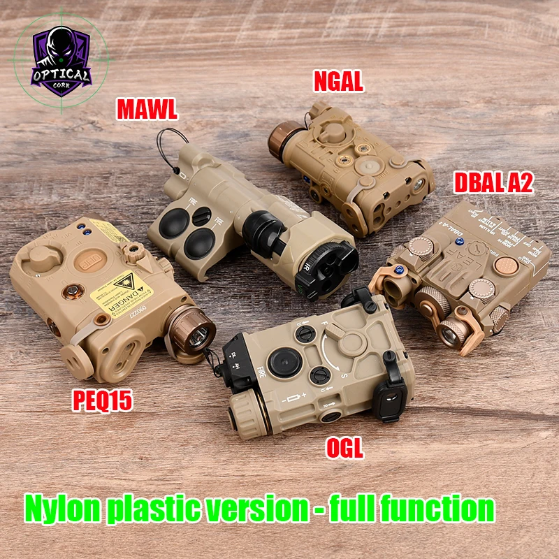 WADSN Tactical PEQ15 NGAL DBAL-A2 OGL MAWL Red Dot Green Blue IR Laser ...