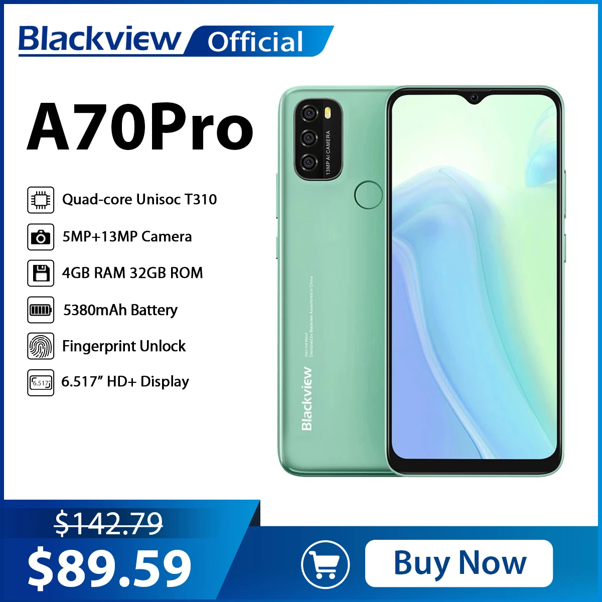 Blackview A70 Pro Android 11 Smartphone 6.517 Inch Display Quad Core ...