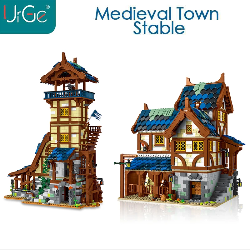 Urge-The-Medieval-Town-Guard-Tower-Moc-Modular-Building-Blocks-City-Street-View-Retro-Cabin ...