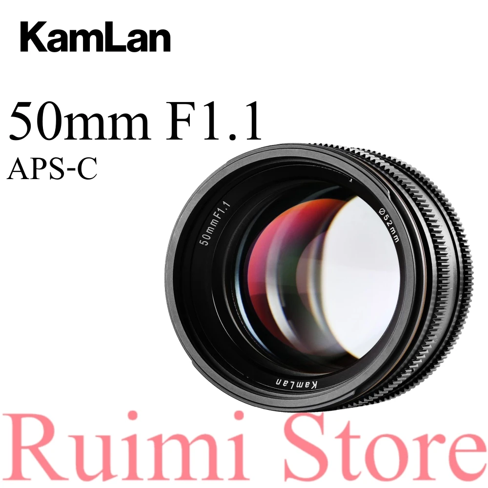 Kamlan 50mm f1.1APS-C Large Aperture Manual Focus Lens for Canon EOS-M ...