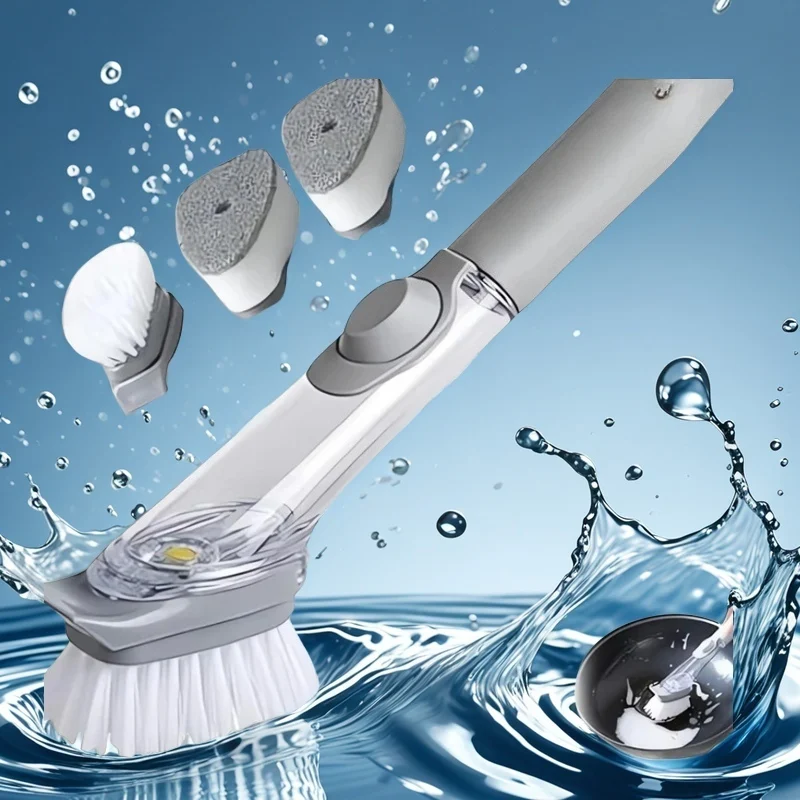 2-in-1 Dish Wand with Soap Dispenser, No Scratch Scrub Brush for Pots ...