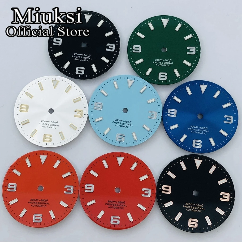 Miuksi 29mm Black Green Yellow Red Silver Orange Watch Dial Luminous ...