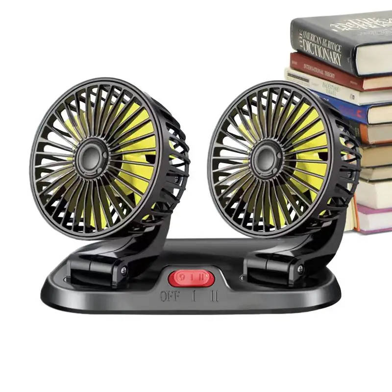 Fan-For-Car-Dual-Head-Electric-Car-Fan-Adjustable-USB-Dashboard-Fan-360 ...