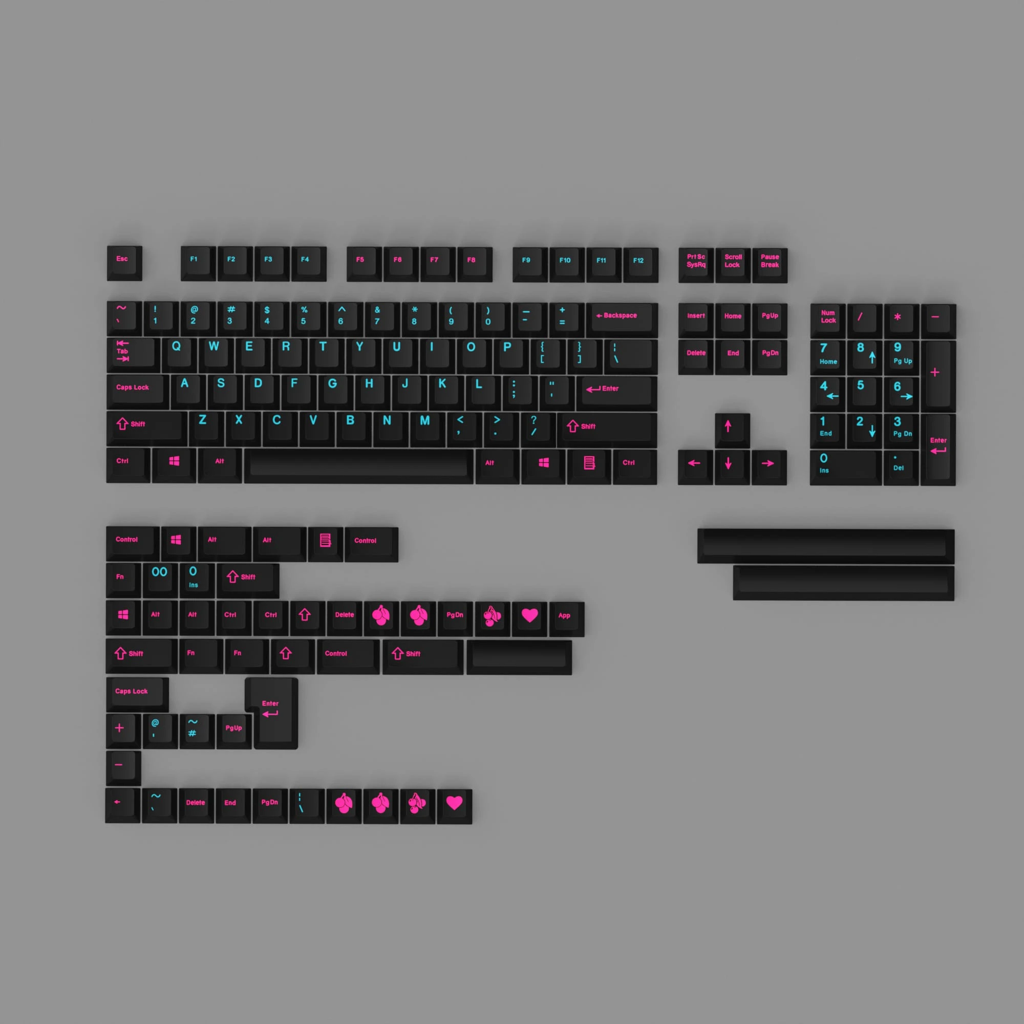 EPBT Miami Night Keycaps Cherry Profile Doubleshot ABS Key Set para ...