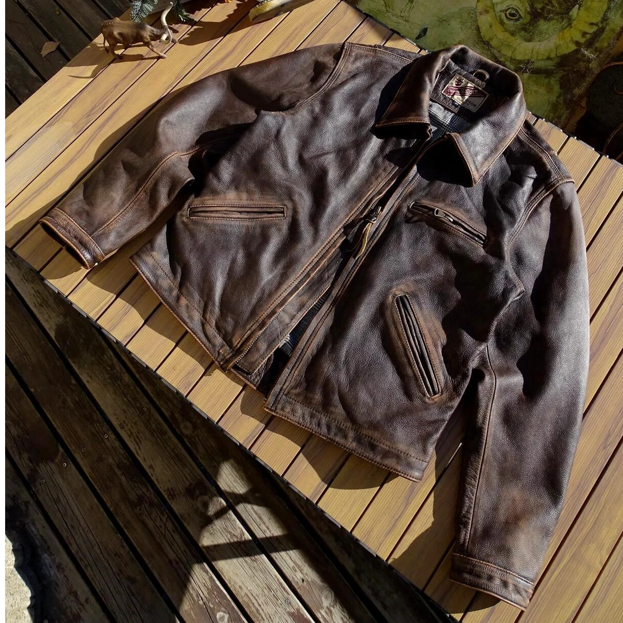 American Vintage Workwear Jacket Detroit-Style Cut in Stone-Washed ...