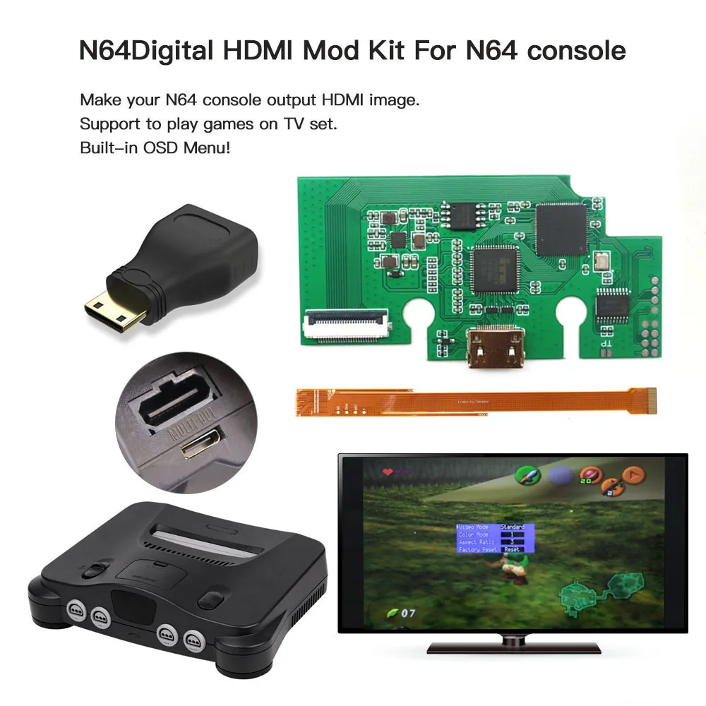 For-N64-Digital-HDMI-Mod-Kits-Transfer-Port-PCB-Sets-Play-Games-on-TV ...