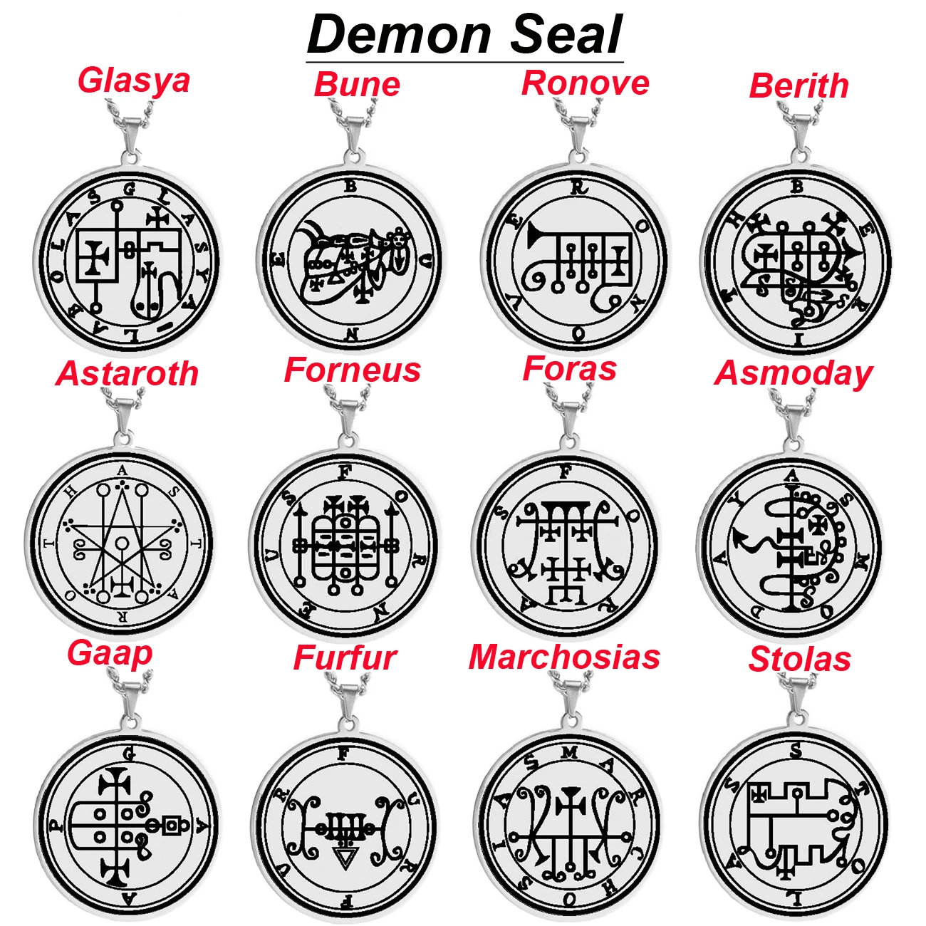 Steel Color King Asmoday Sigil Demon Origins Seal Lesser Key of Solomon ...