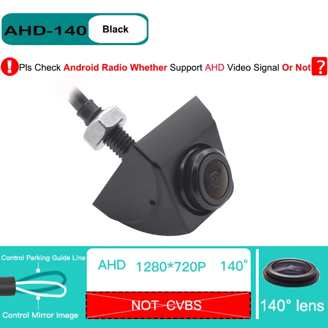 AHD 1920x1080P Car Rear View Camera 170° Fisheye Golden Lens Full HD ...