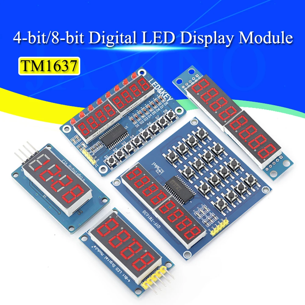 TM1637 4 Bits / TM1638 / 74HC595 8 bit Digital LED Display Module 7 ...