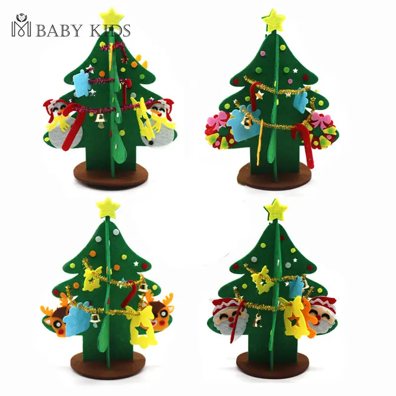 3D DIY Felt Christmas Tree Kids Toys For Children Kindergarten Crafts ...