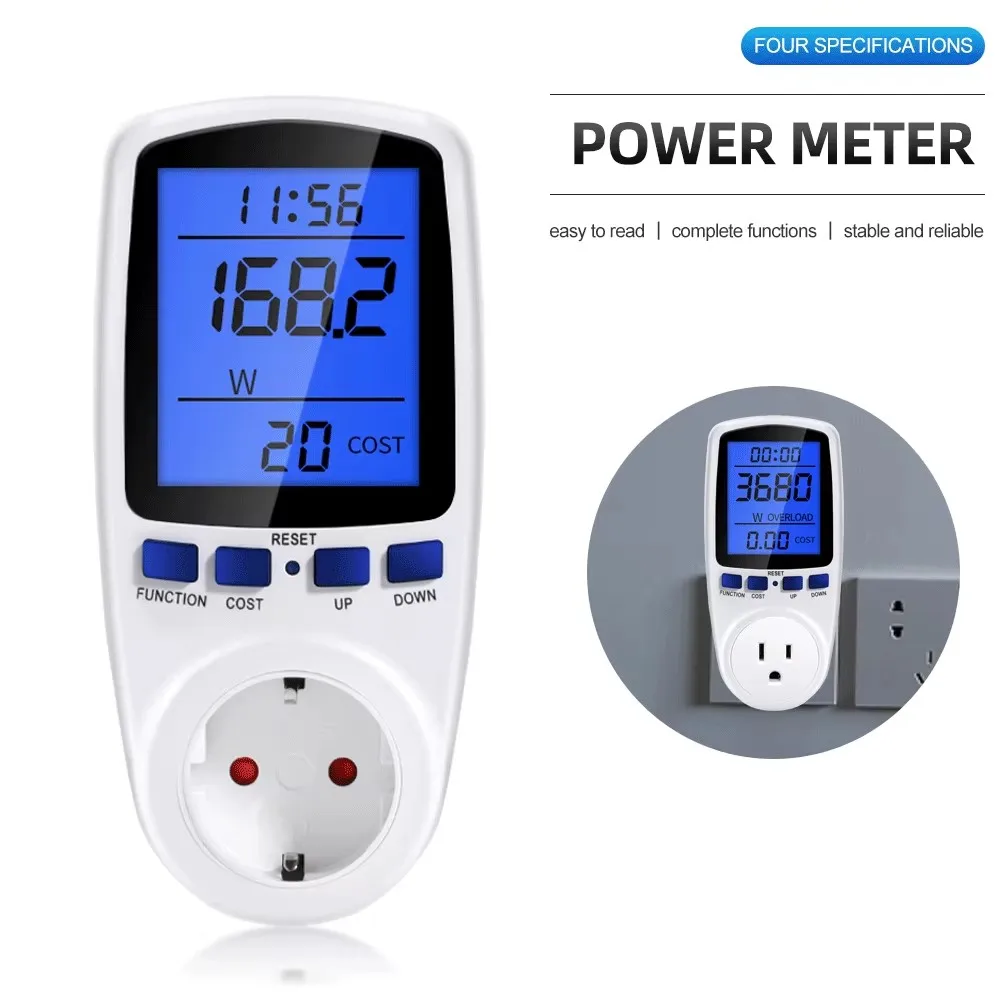 Digital LCD Power Meter Wattmeter 220V 110V AC Backlight Electricy ...